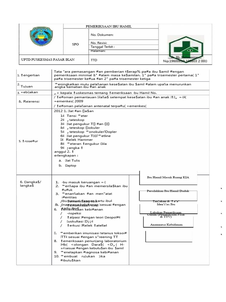 Sop Pemeriksaan Ibu Hamil | PDF