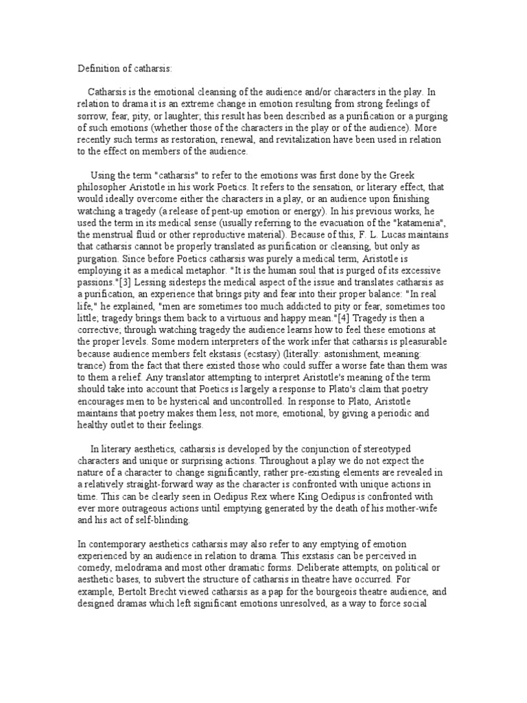 Definition of Catharsis | PDF | Psychological Concepts | Science