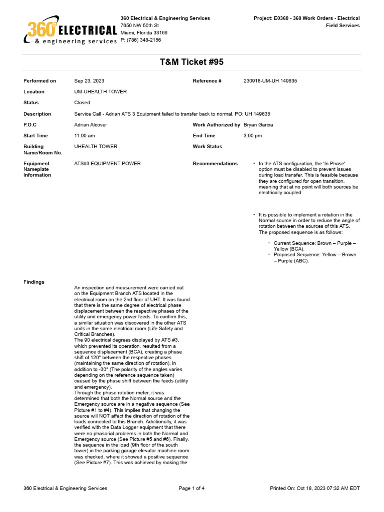 E0360-360 Work Orders-Electrical Field Services-95 | PDF | Phase (Waves) | Angle