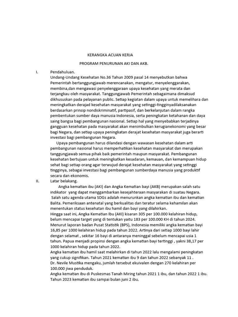 Kak Program Penurunan Aki Dan Akb. | PDF