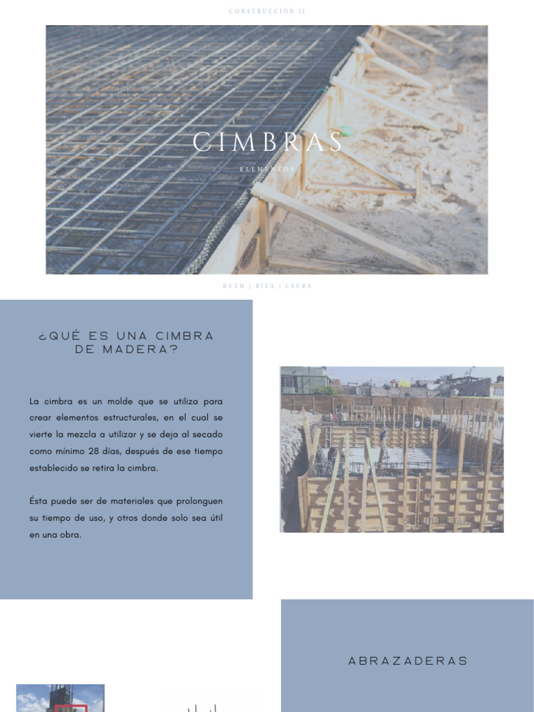 Partes y elementos de la cimbra | PDF | Hormigón | Ingeniería de ...