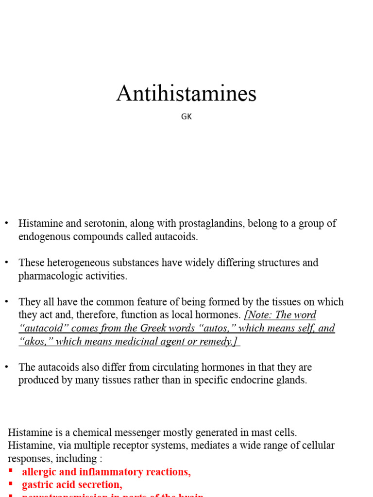 Antihistamines | PDF