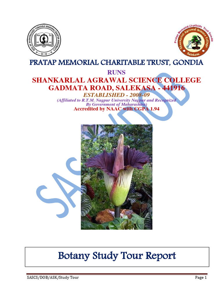Botany Study Tour Report - 13-14 To 20-21 | PDF | Plants | Botany