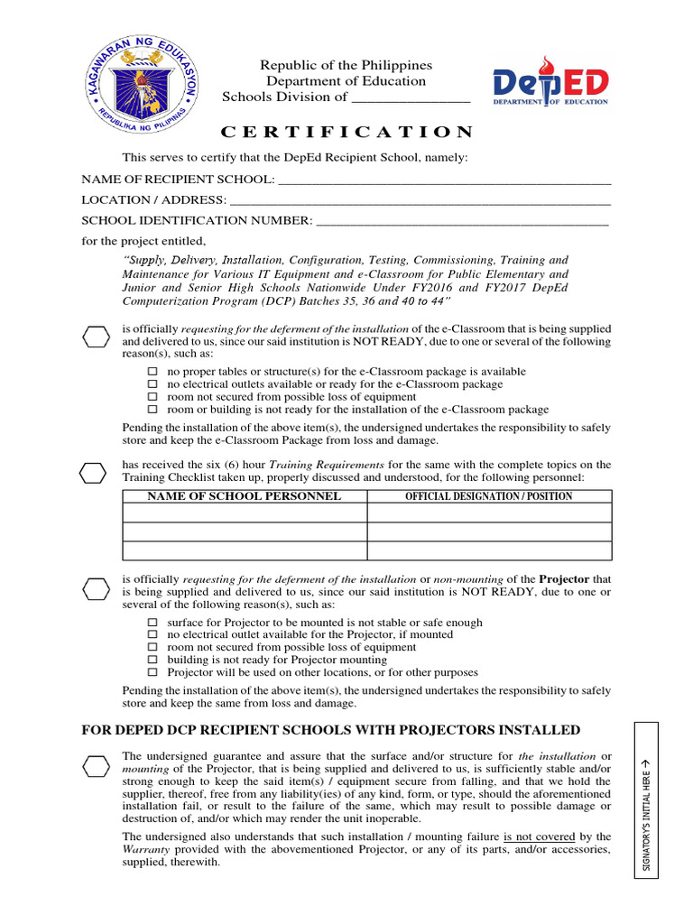 Certification or Waiver For B35 & 36 | PDF | Business | Computers