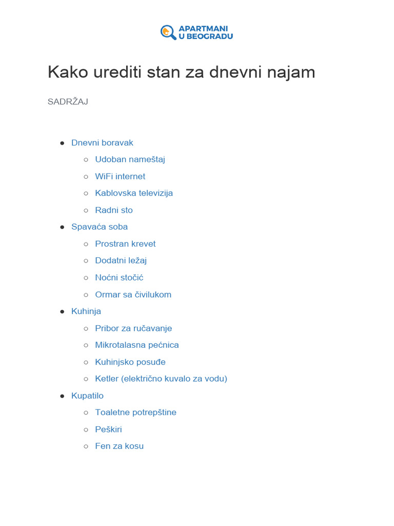 6.kako Urediti Stan Za Dnevni Najam | PDF