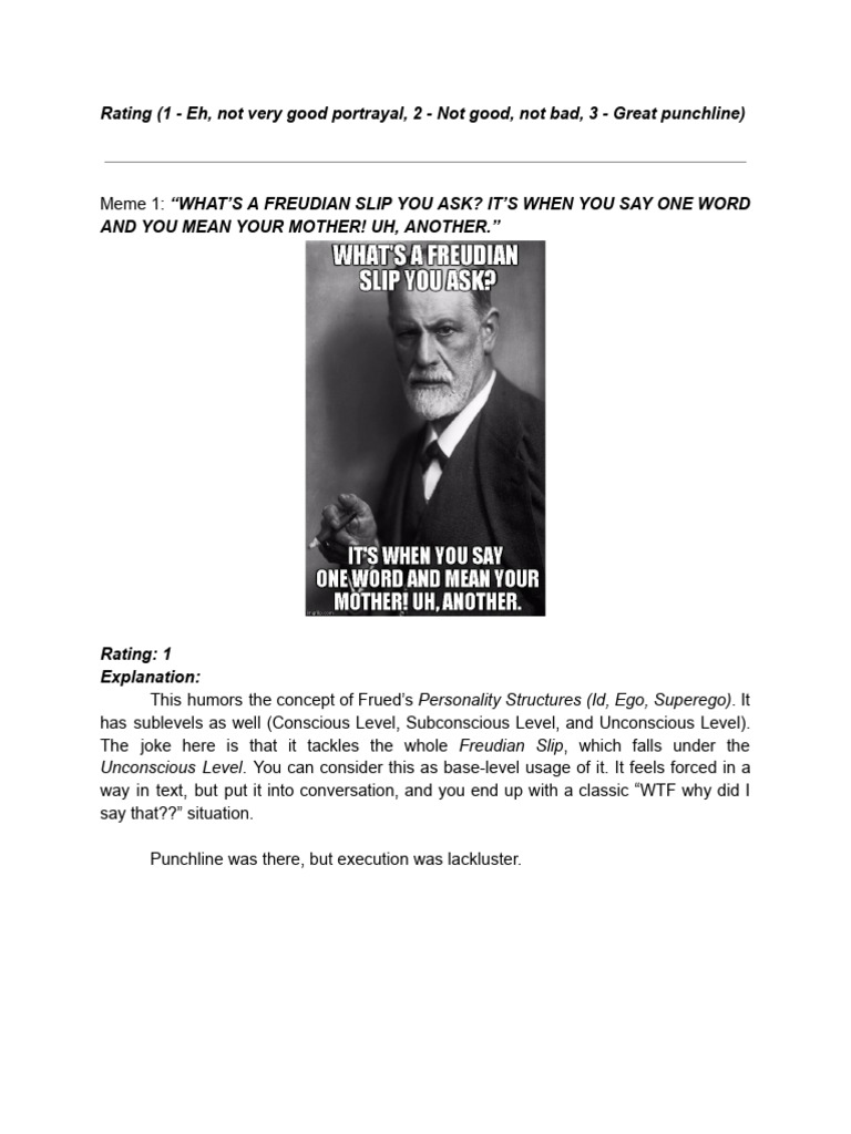 PSYTHEO Understanding Jokes and Memes Better - XA1 - Espiritu | PDF ...