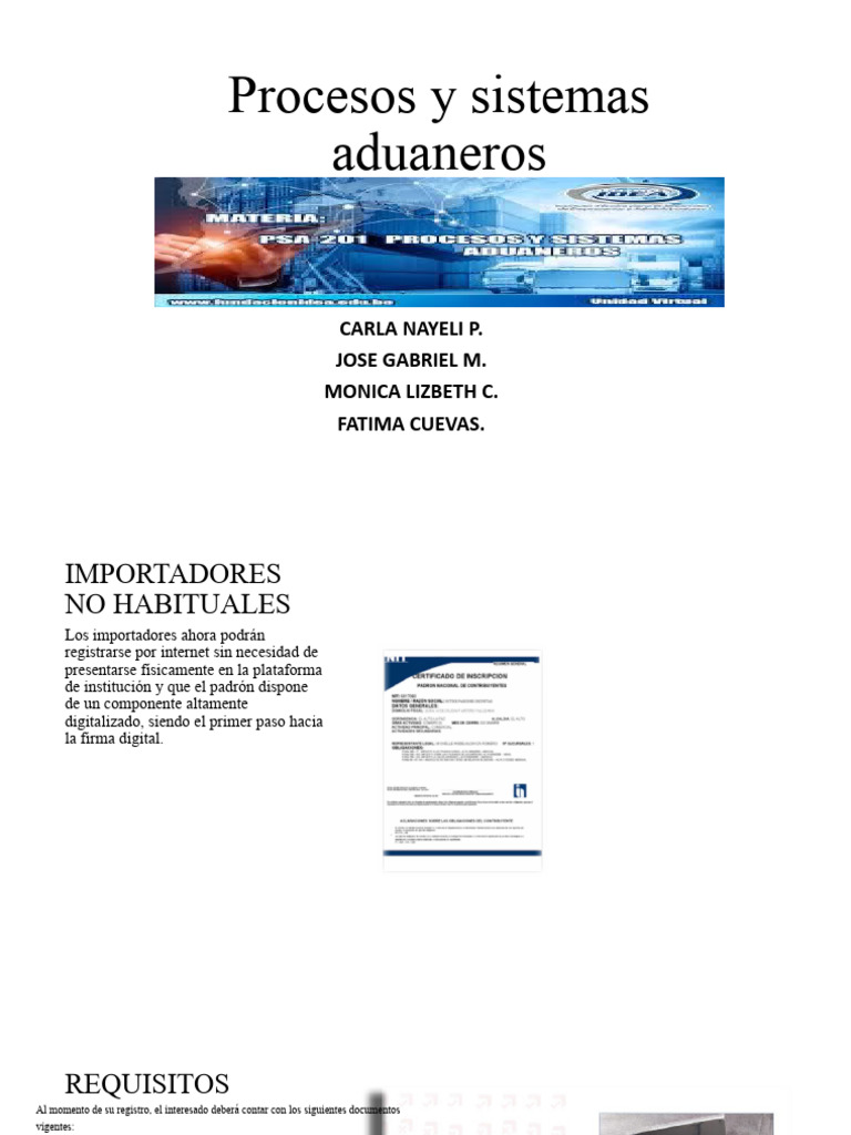 Procesos y Sistemas Aduaneros | PDF | aduana | El comercio internacional