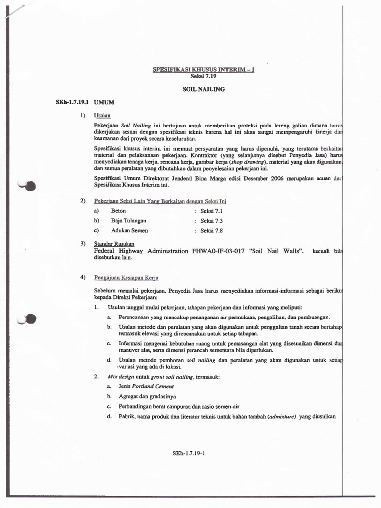 SKh-1 7.19 Tentang Soil Nailing | PDF
