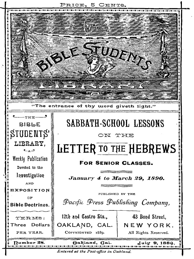 1890 1st 1 Letter To The Hebrews | PDF | New Covenant | Ark Of The Covenant