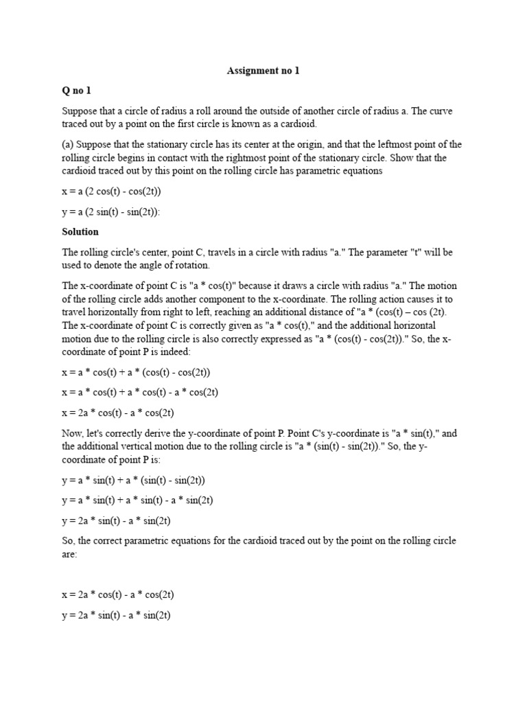 Revised Assignment Cycloid | PDF | Circle | Euler–Lagrange Equation