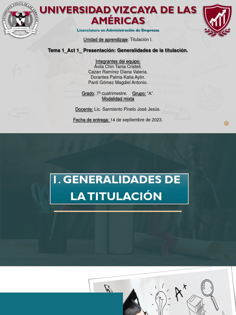 Tema 1 - Act 1 - Presentación Generalidades de La Titulación | PDF