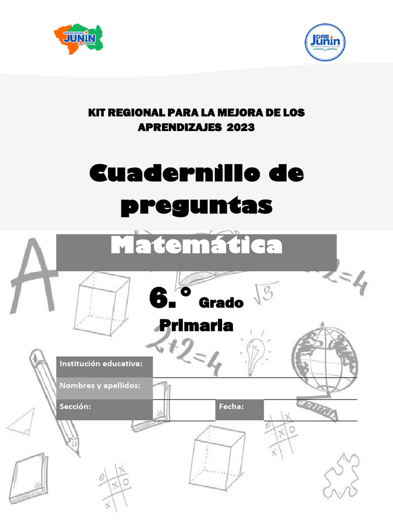 Evaluación Matemática de Sexto Grado | PDF