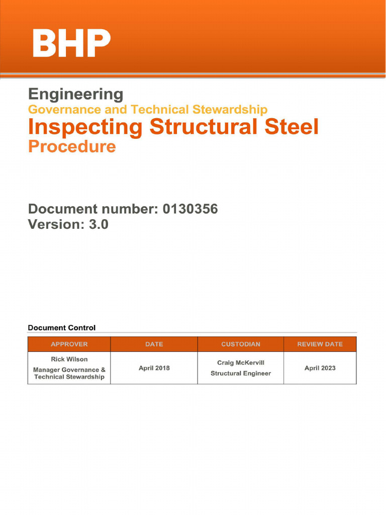 Inspecting Structural Steel Procedure | PDF