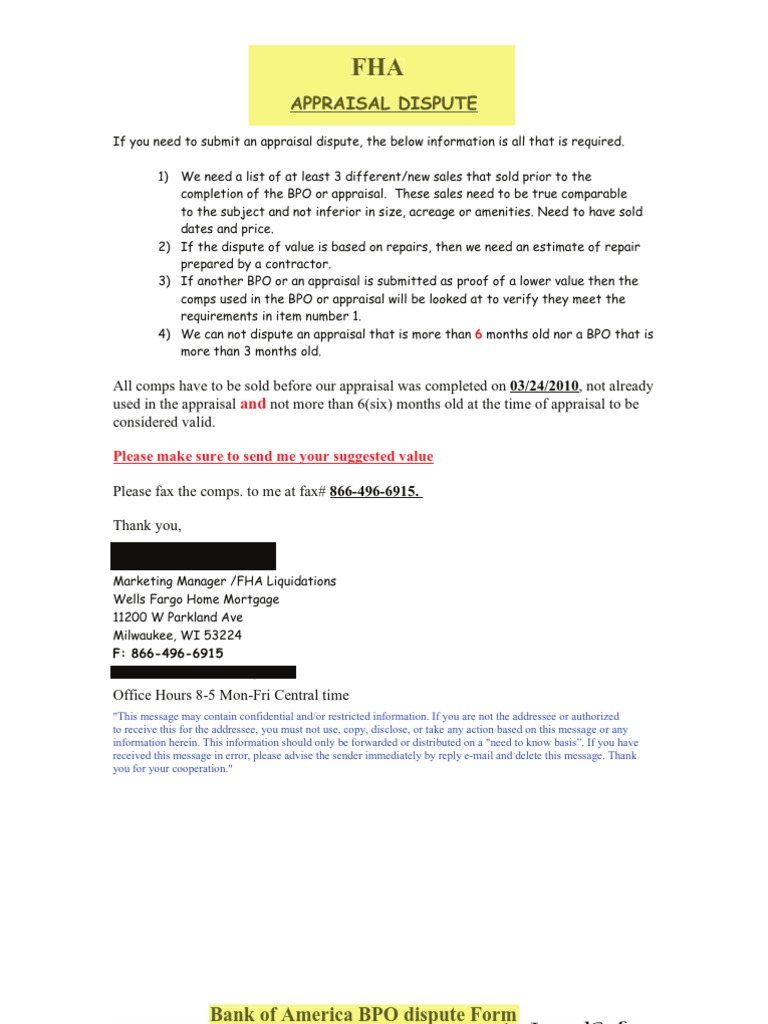BPO Disputes Samples and Forms | PDF | Real Estate Appraisal | Credit ...