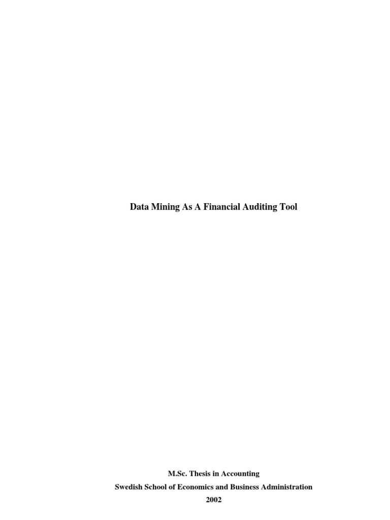 Data Mining As An Audit Tool | PDF | Audit | Data Mining