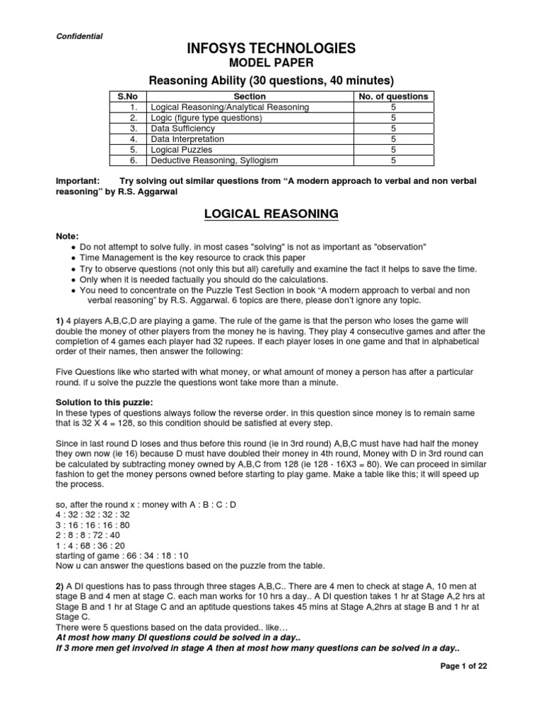 Infosys Model Paper | PDF | Proposition | Rectangle