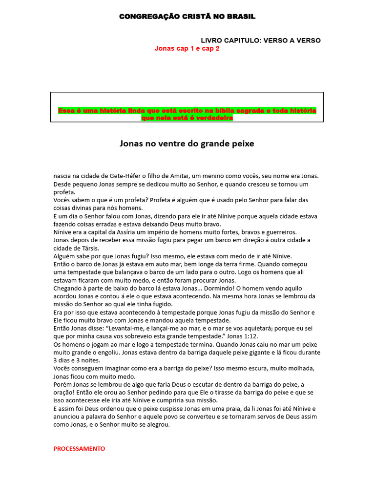 Jonas História | PDF | Jonas