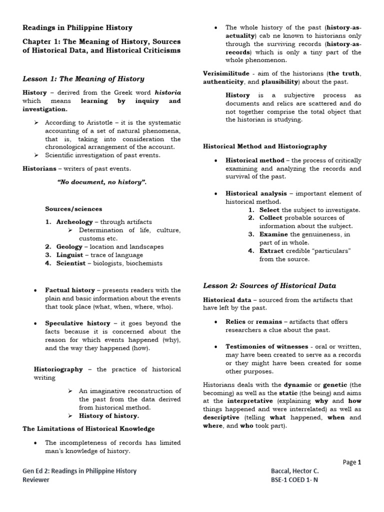 Reviewer GEN ED 2 Readings in Philippine History | PDF | Corazon Aquino ...
