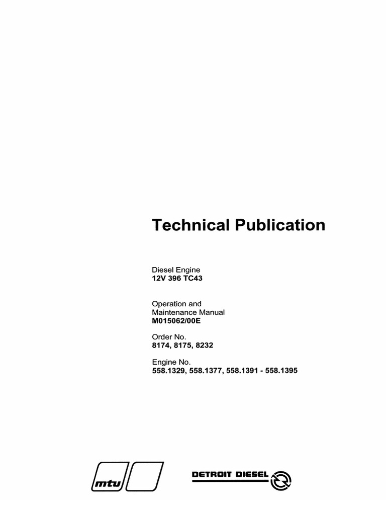 12v 396 MTU Service Manual | PDF