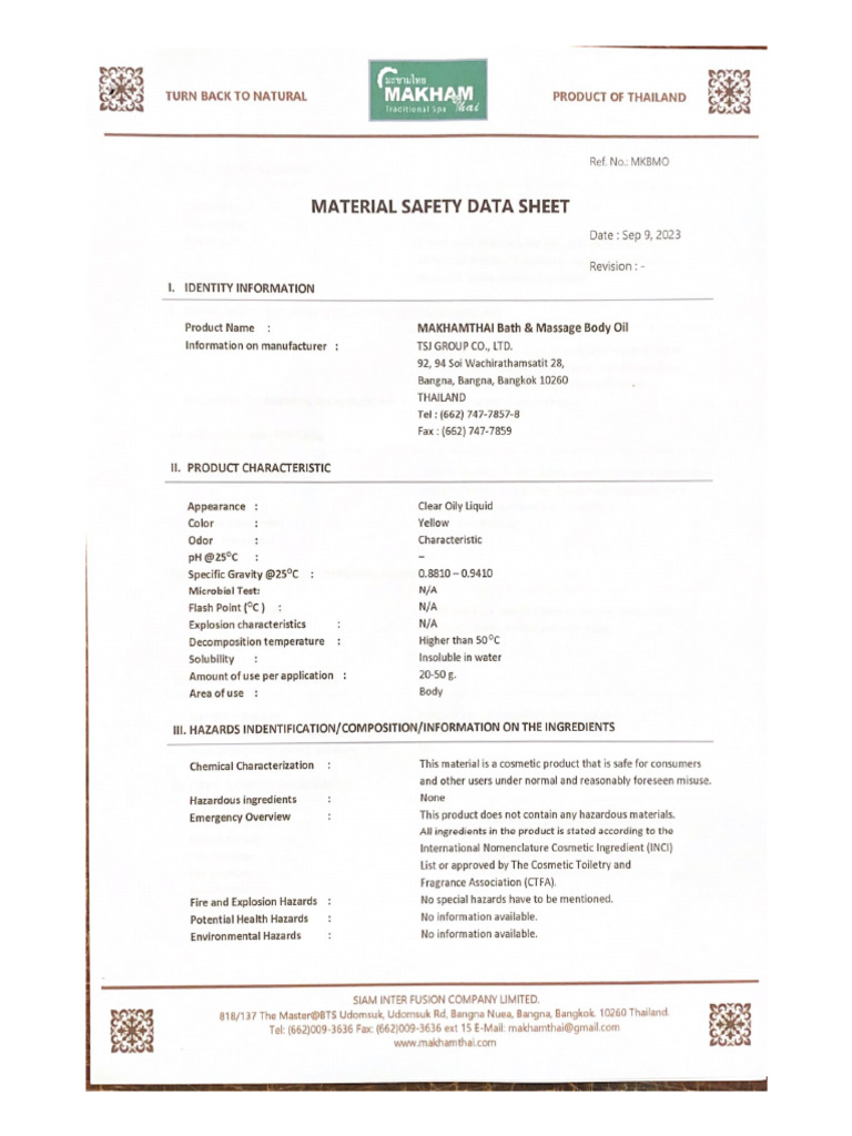 Material Safety Data Sheet (30637) | PDF