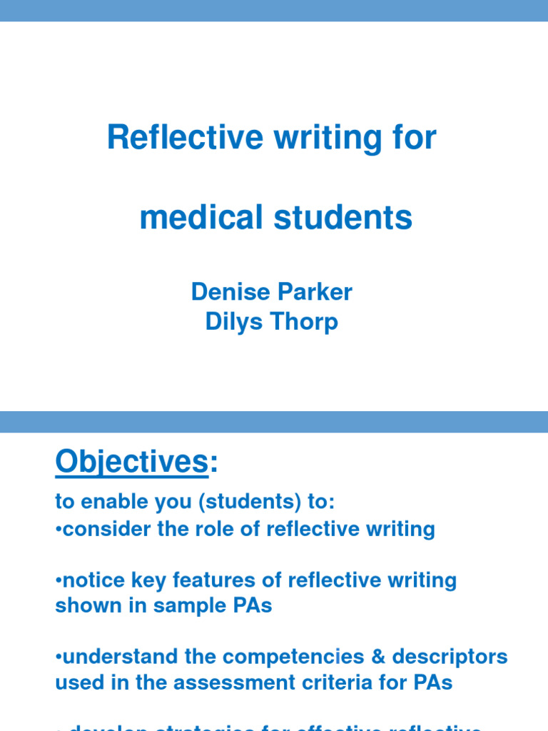 Reflective Writing For Medical Students | PDF | Learning | Critical ...