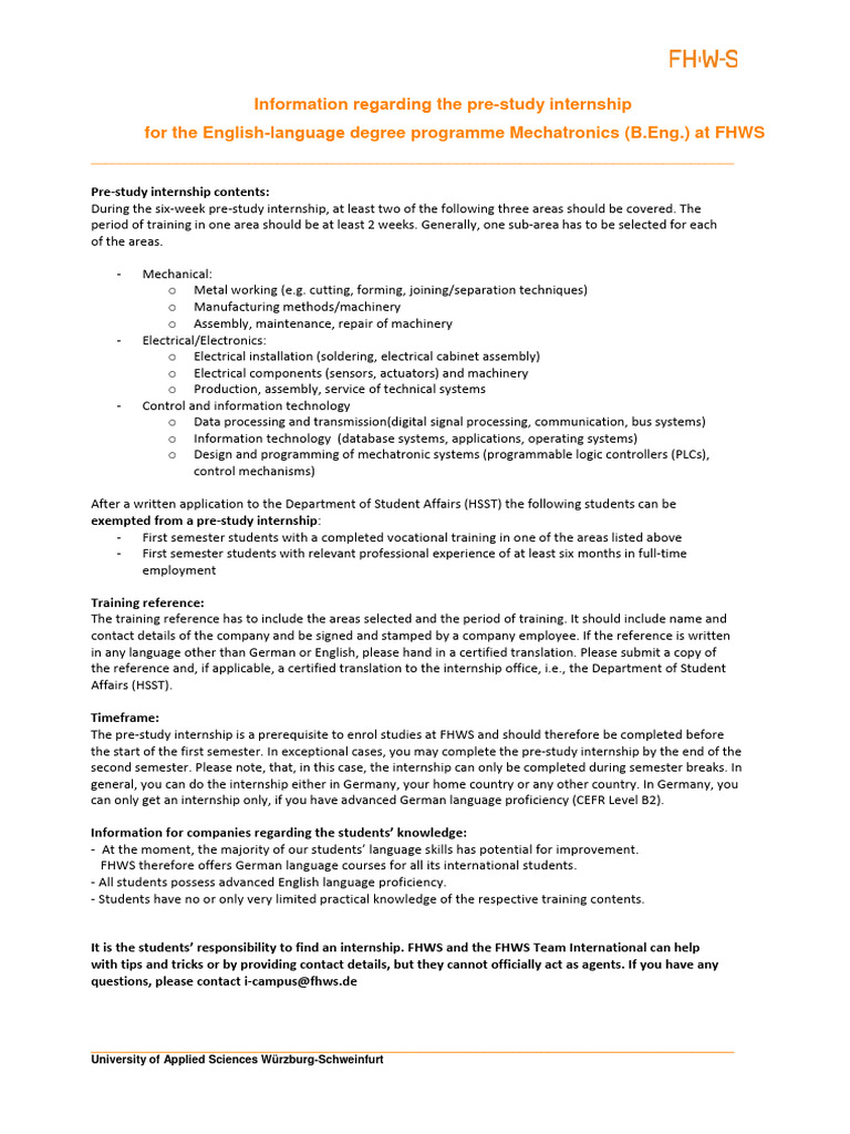 Internship Mechatronics English | PDF | Electrical Engineering ...