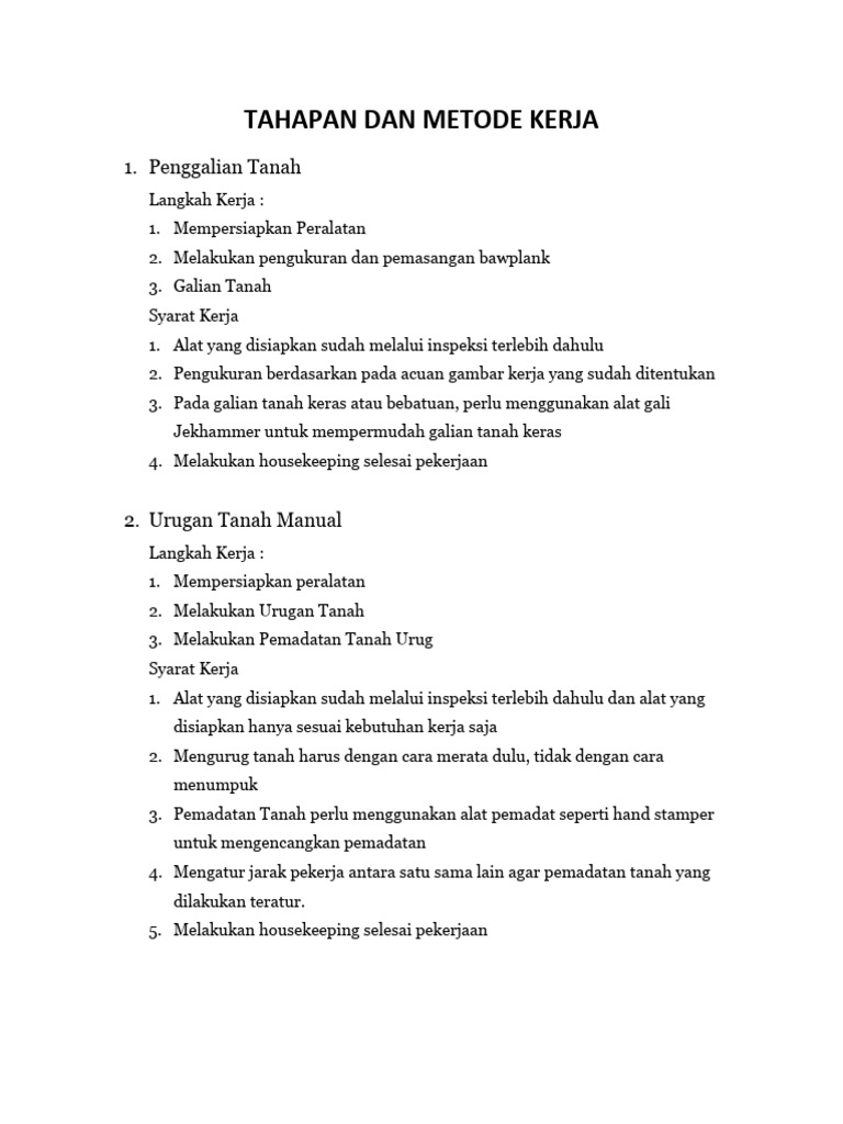 Tahapan Dan Metode Kerja | PDF