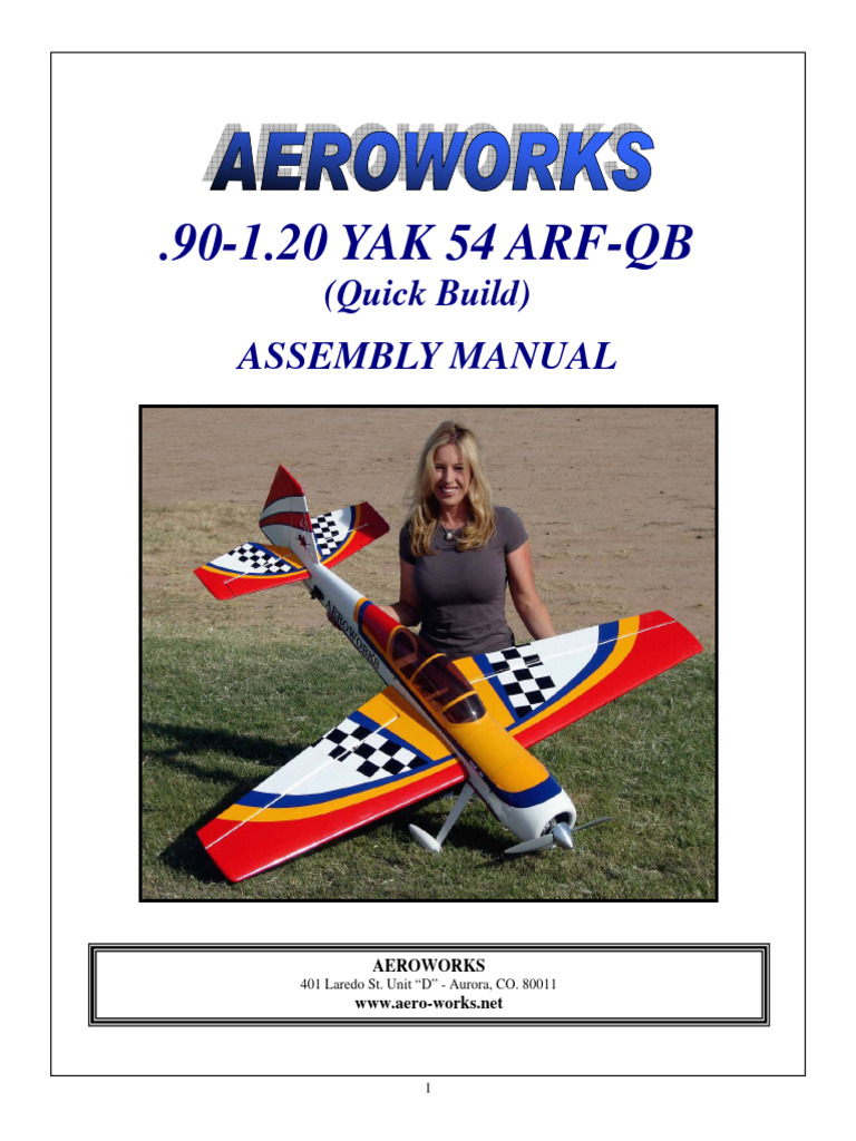 .90-1.20 YAK 54 ARF-QB: Assembly Manual | PDF | Screw | Landing Gear
