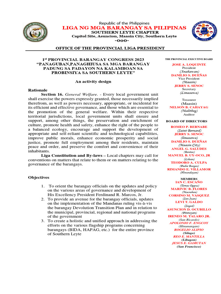 Activity Design Liga Congress 2023 | PDF