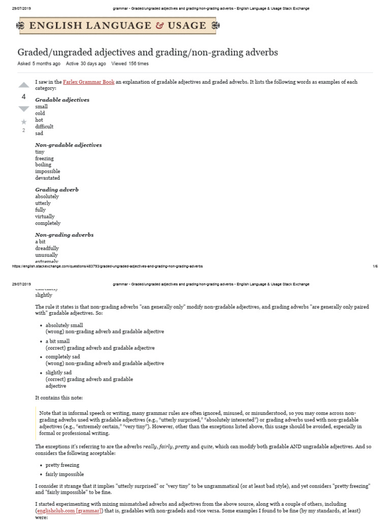 Grammar - Graded - Ungraded Adjectives and Grading - Non-Grading ...