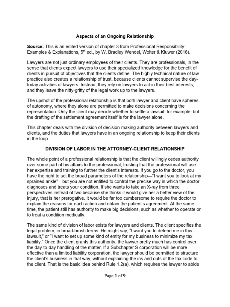 12-Aspects of Ongoing Relationship | PDF | Lawyer | Fiduciary