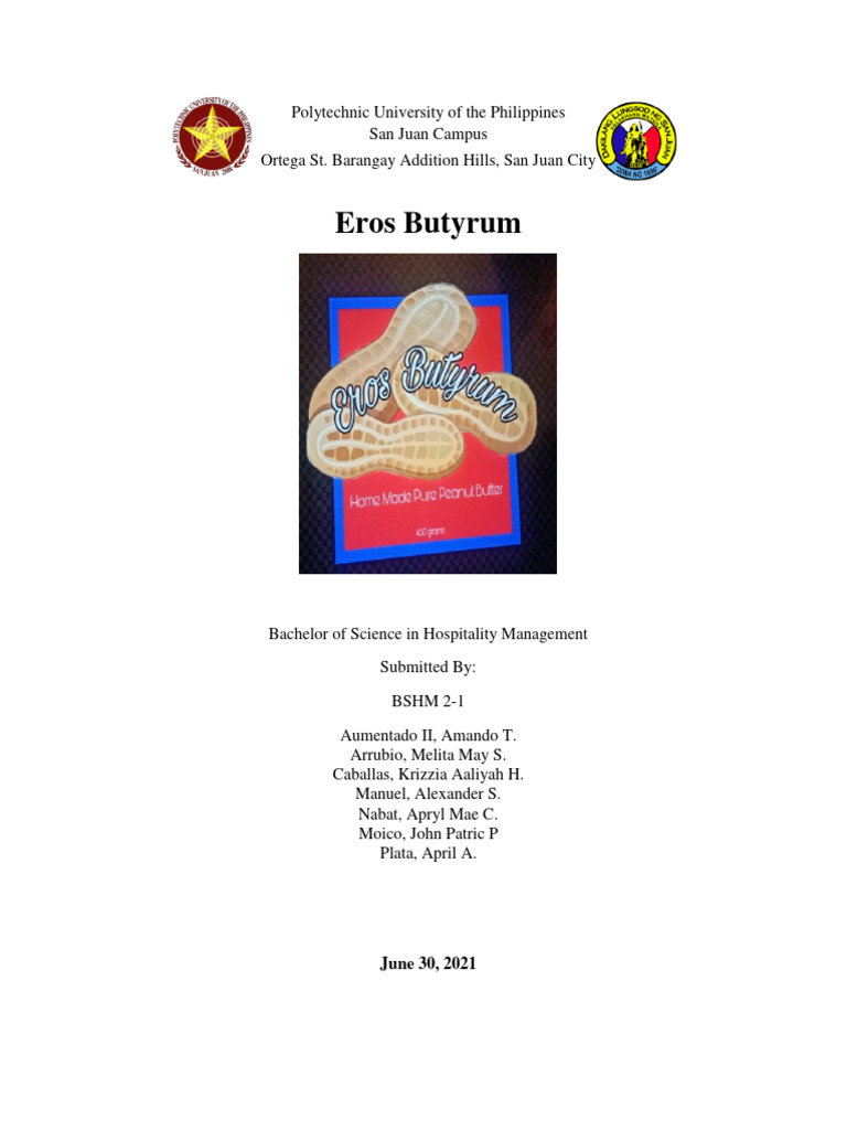 Business Plan BSHM 2 1 Eros Butyrum | PDF