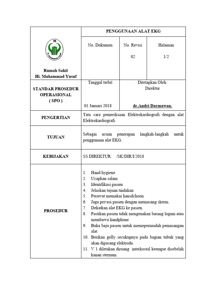 SPO Pemasangan EKG-1 | PDF