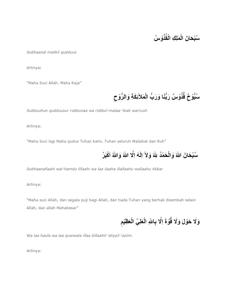Doa Setelah Sholat Witir | PDF | Kajian Bahasa Asing | Agama & Spiritualitas