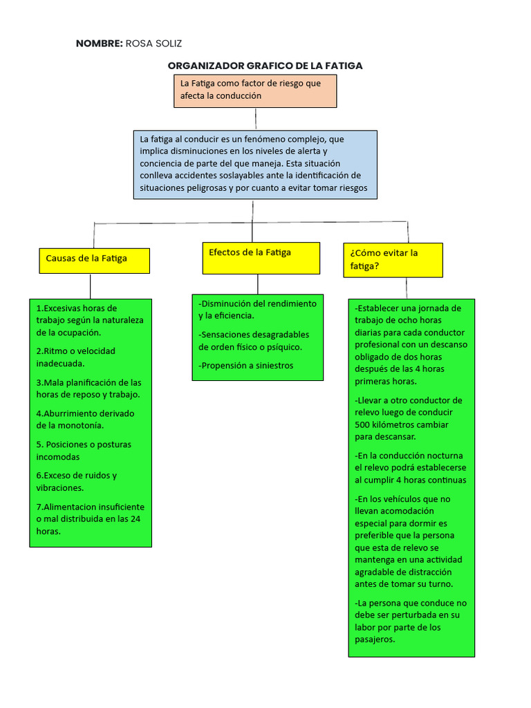 Organizador Grafico La Fatiga | PDF