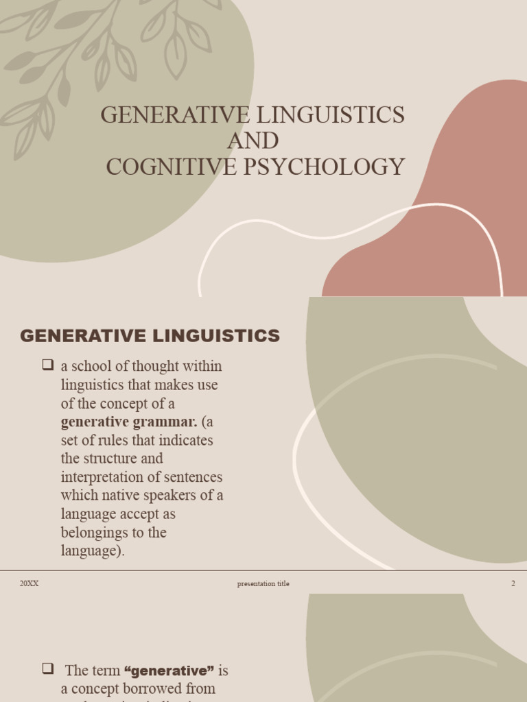 Generative Linguistics | PDF
