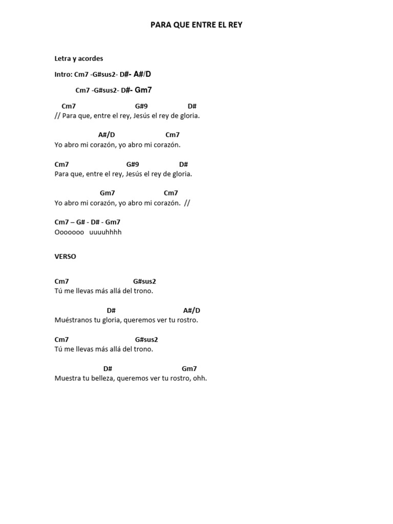 Para Que Entre El Rey | PDF