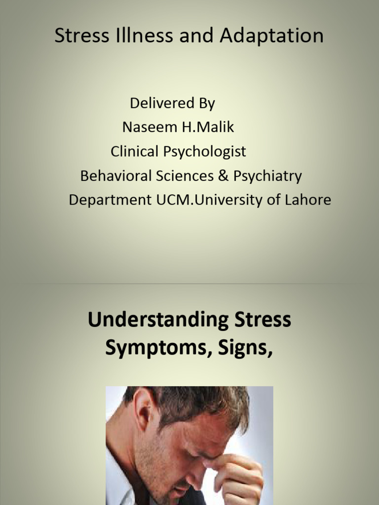 Stress Management Objectives Stree Illness and Adaptaion Original | PDF ...