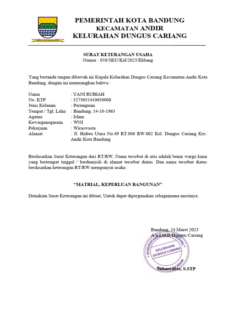 Sku Kota Bandung Andir | PDF