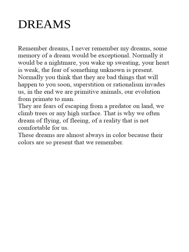 Sueños - Dreams | PDF