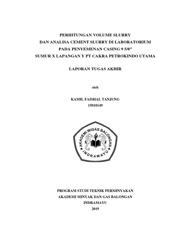 Analisa Volume Slurry Casing 9-5/8” | PDF | Sains & Matematika