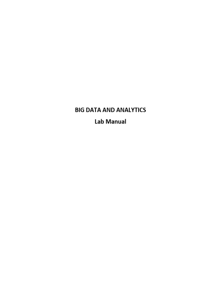 Big Data & Analytics Lab Manual | PDF | Apache Hadoop | Database Index