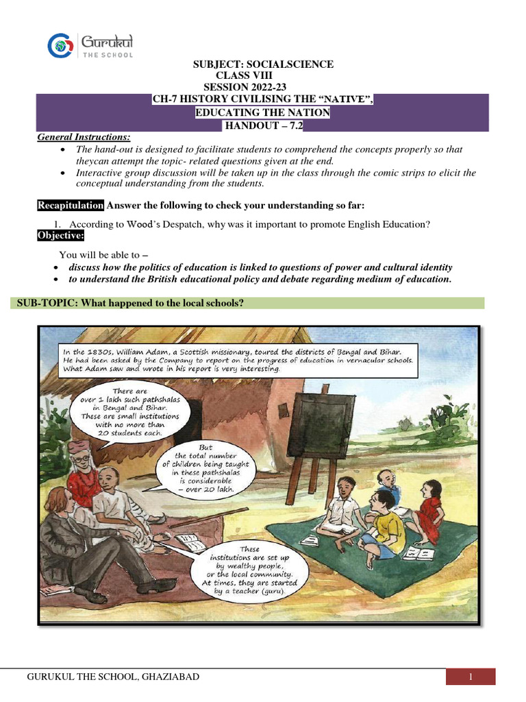 Civilizing the Native: Class 8 History | PDF | Cognitive Science ...