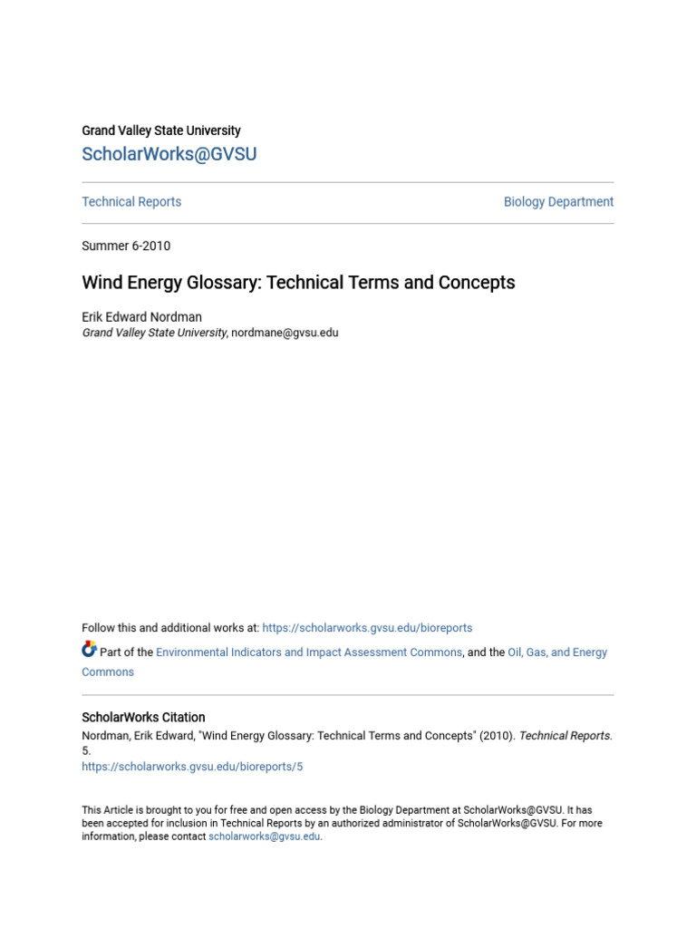 Wind Energy Glossary and Terms | PDF | Wind Turbine | Electric Power