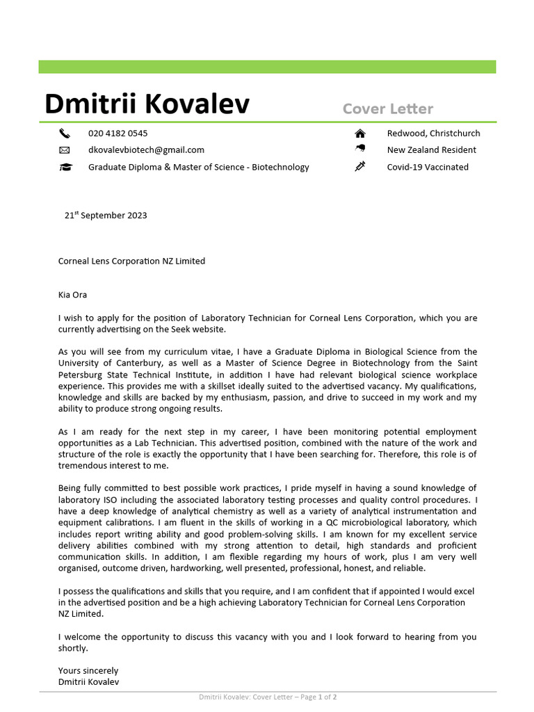 Dmitrii Kovalev Awanui Group | PDF | Laboratories | Science