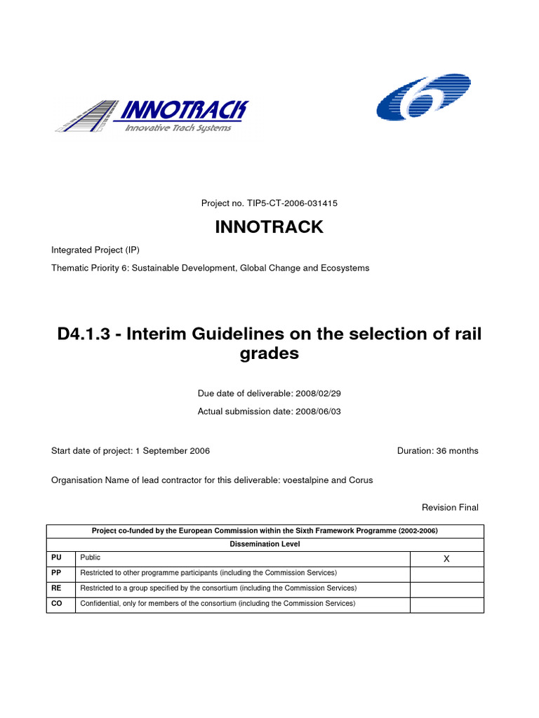 Innotrack-Int Rail Grade Selection | Download Free PDF | Wear | Reliability Engineering