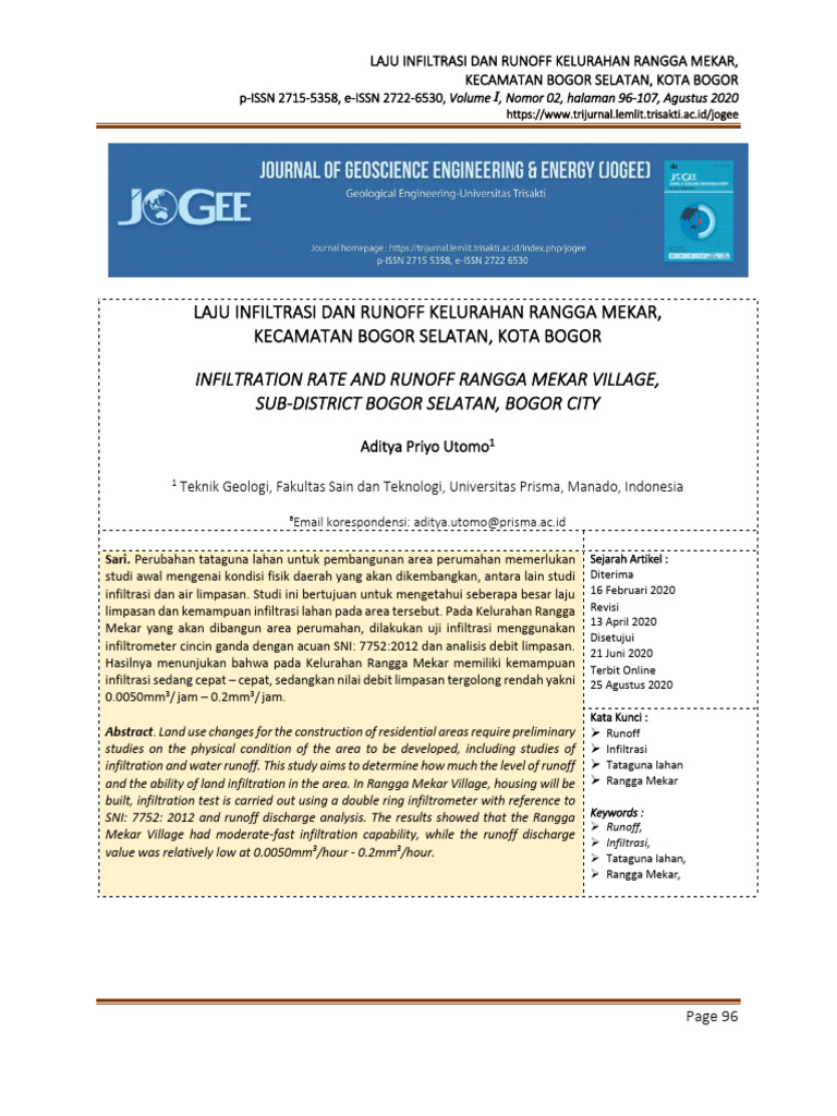 Laju Infiltrasi dan Runoff Rangga Mekar | PDF | Sains & Matematika