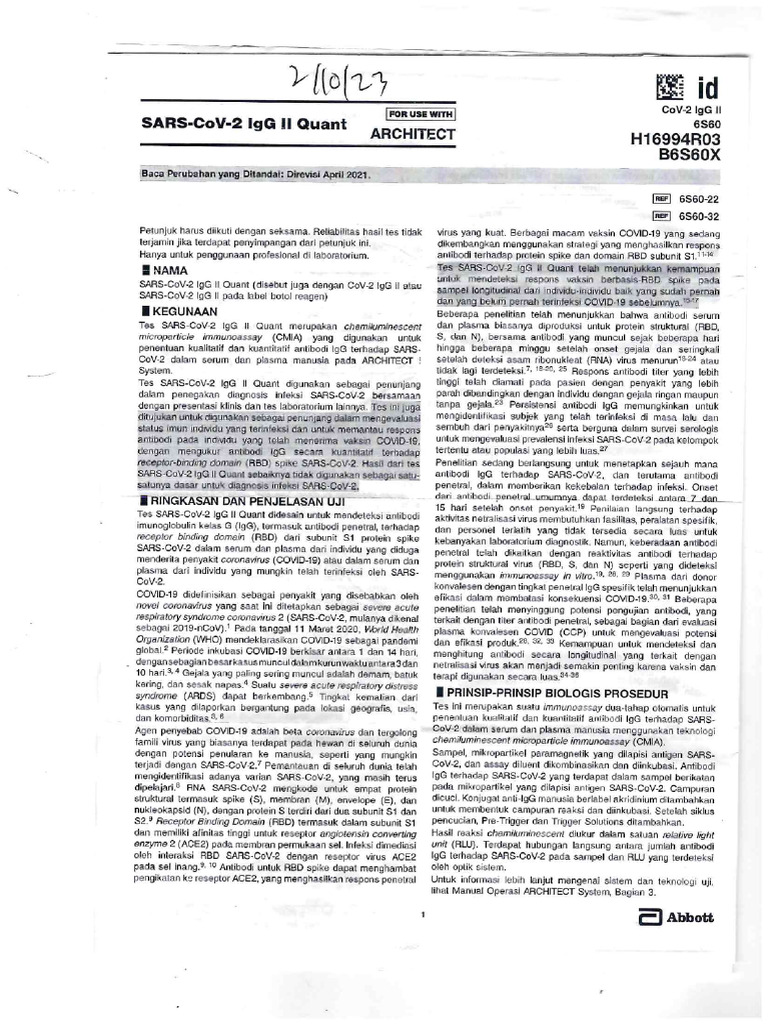 Sars-Cov-2 Igg II Quant | PDF