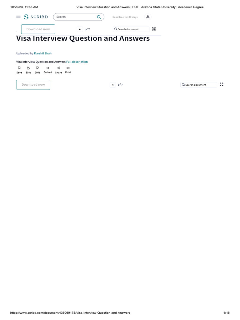 Student Visa Interview Prep | PDF | Scribd | World Wide Web