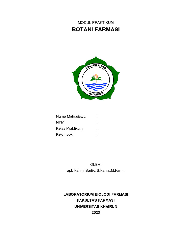 Modul Praktikum Botani Farmasi Update | PDF